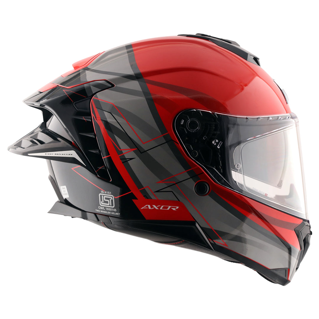 AXOR BRUTALE SURGES DUAL SPOILER HELMET (Gloss Red Grey)