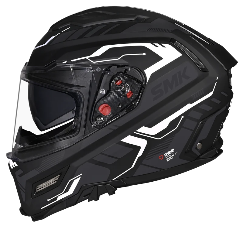 SMK AGNAR TEKTRON HELMET MA261 (Matt Black White)