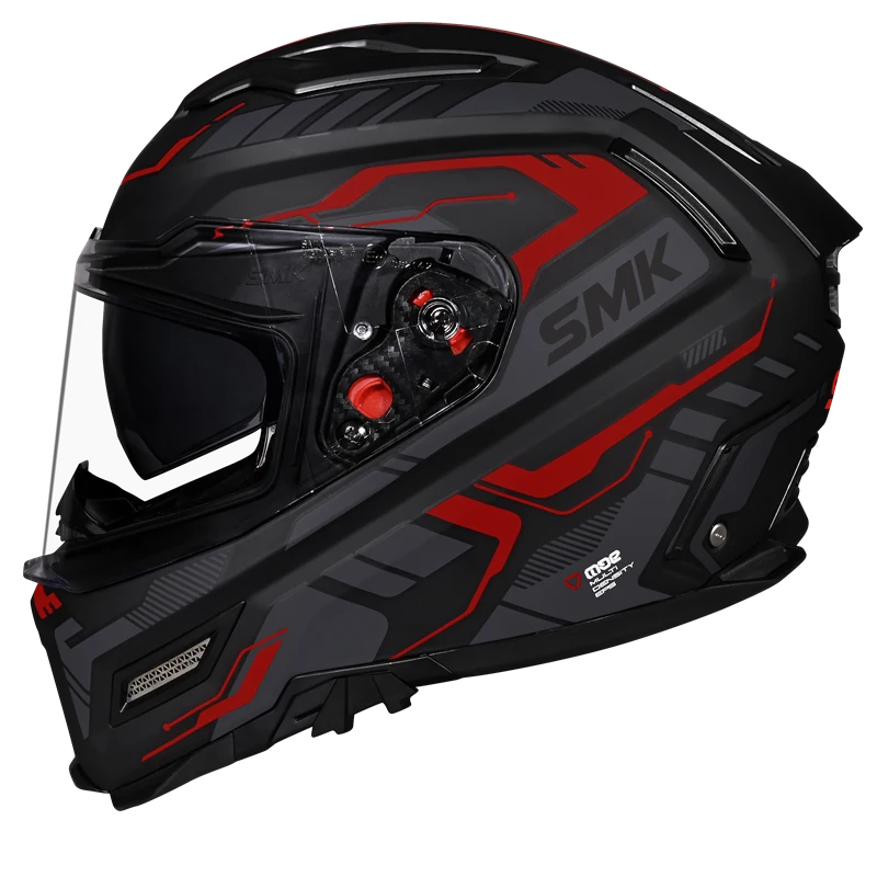SMK AGNAR TEKTRON HELMET MA263 (Matt Black Red)