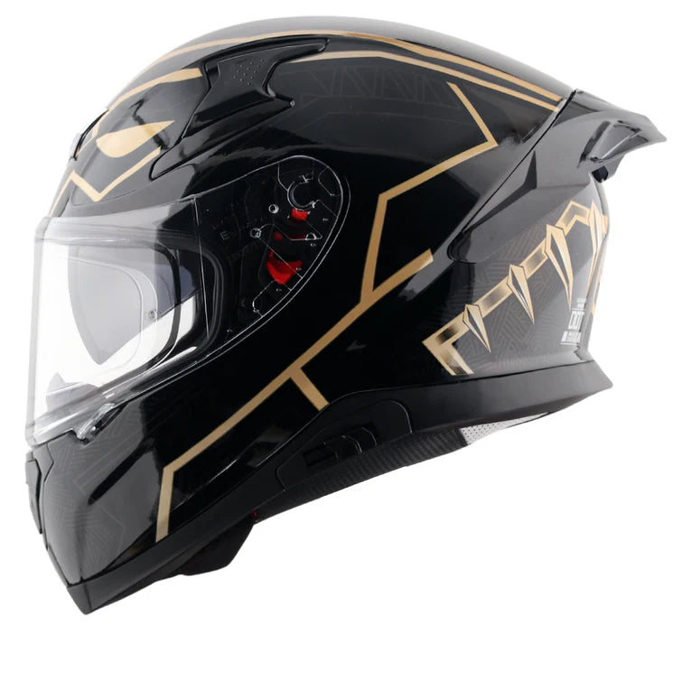 AXOR APEX MARVEL BLACK PANTHER HELMET (Gloss Black Gold)