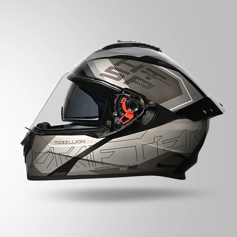 STUDDS DRIFTER D6 REBELLION HELMET (Gloss Black Grey)