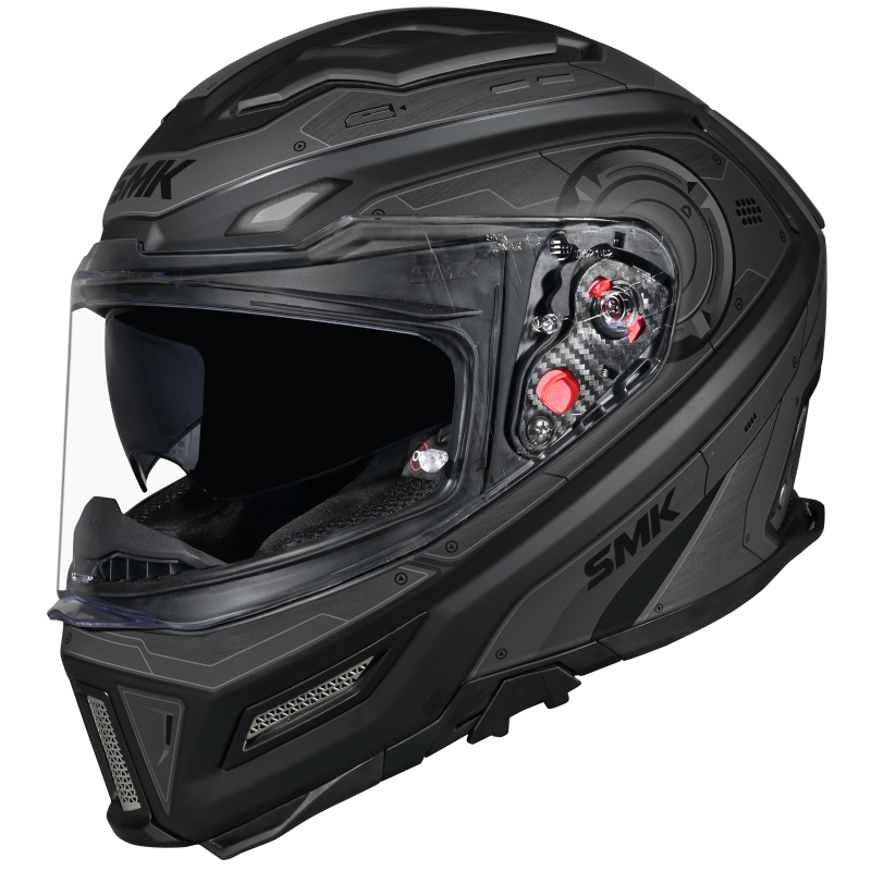 SMK AGNAR CYBORG HELMET MA266 (Matt Black Grey)