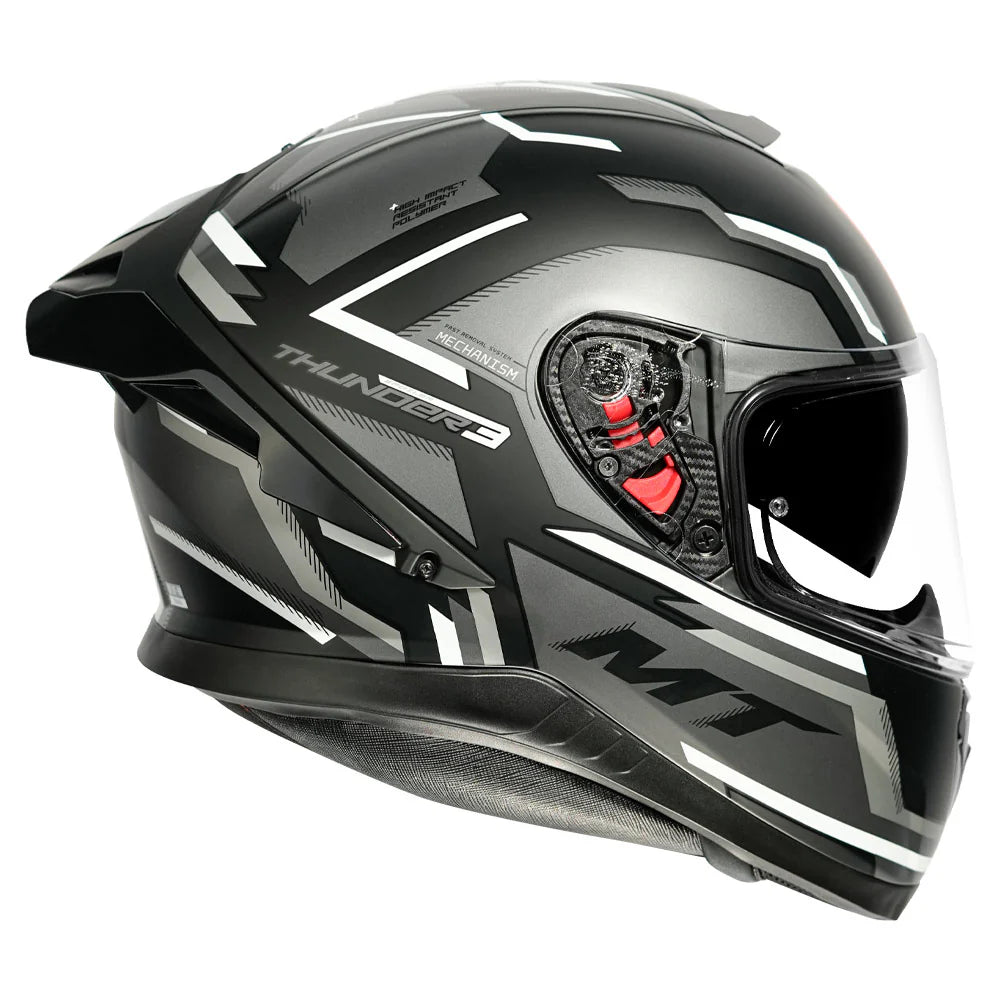 MT THUNDER 3 SV PRO BLAZE HELMET (Matt Black White)