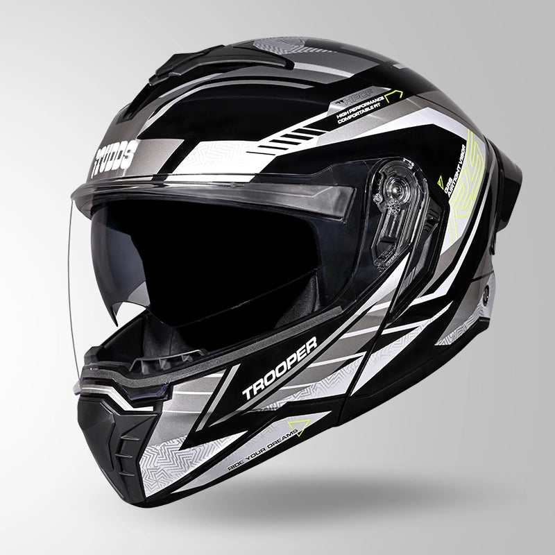 STUDDS TROOPER D4 RACE HELMET (Gloss Black Yellow)