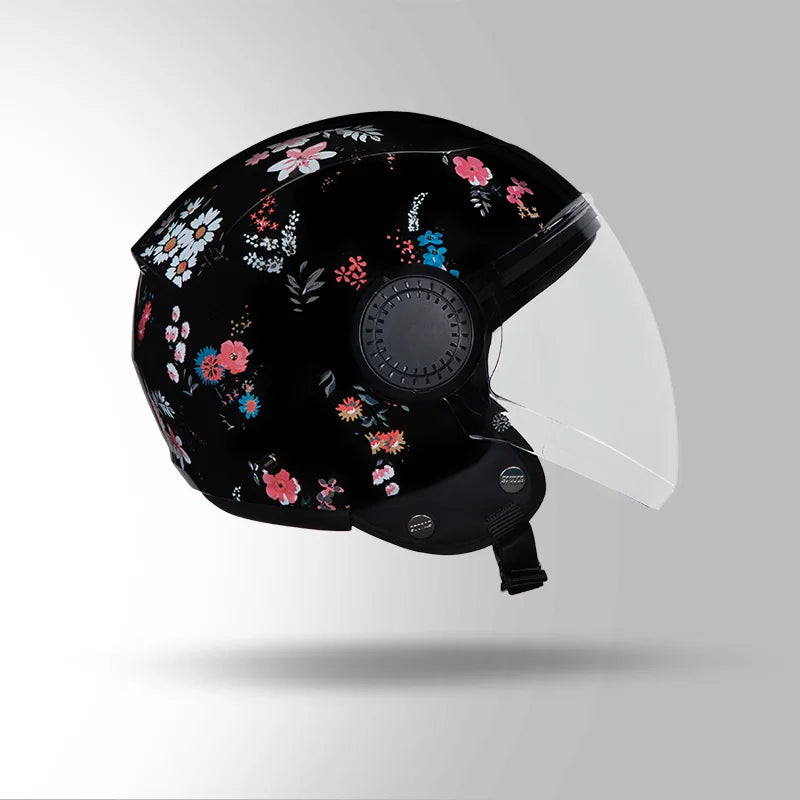 STUDDS URBAN D2 FLOWER HELMET (Gloss Black Pink)